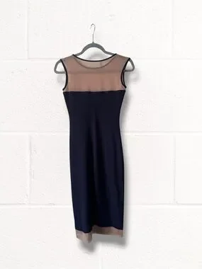 Norma Kamali | Dresses | Norma Kamali Everlast Navy Sheath Dress With ...